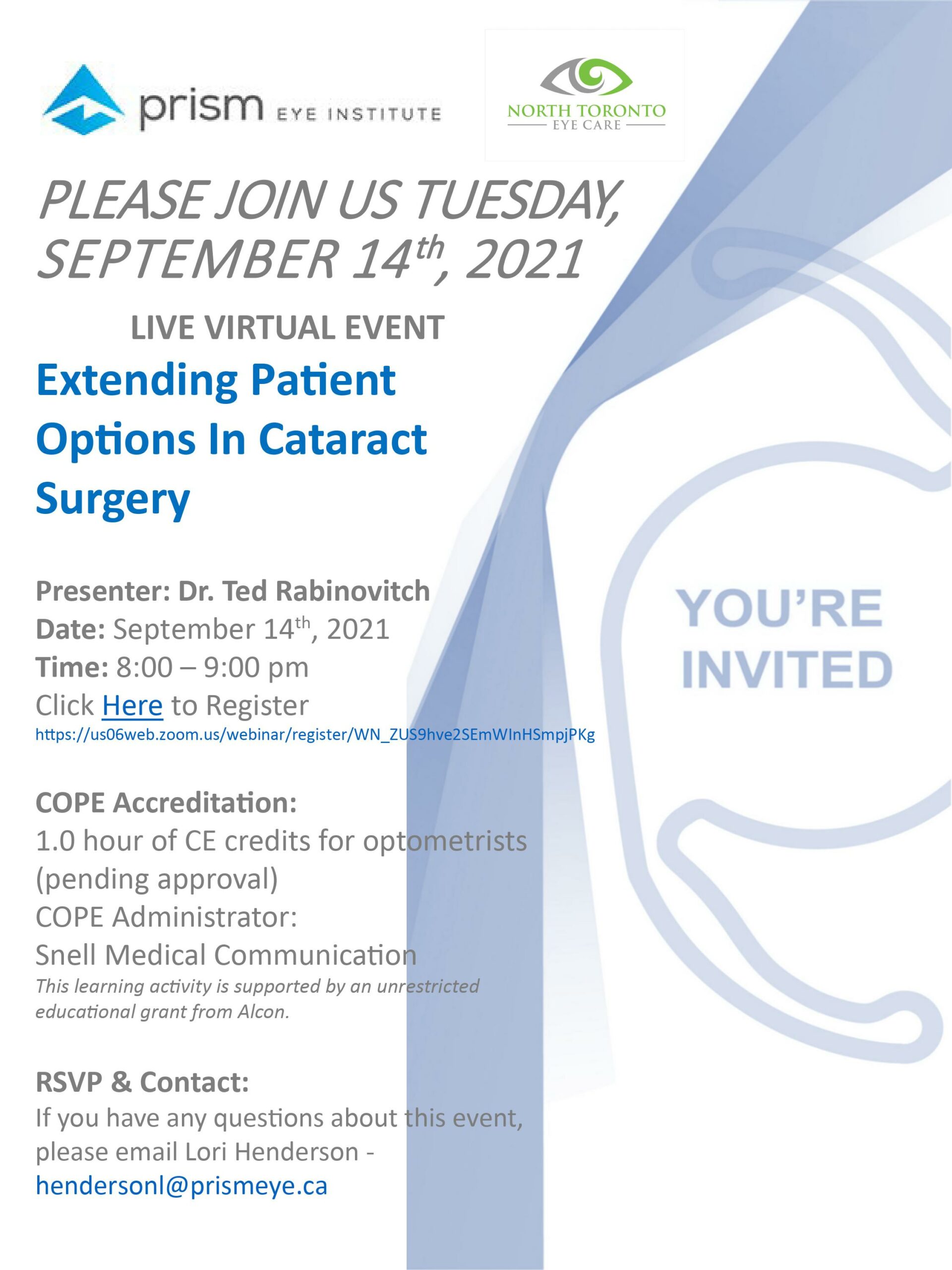 CME Meetings | Open House | North Toronto Eye Care